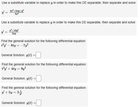 Solved Use A Substitute Variable To Replace Y In Order To