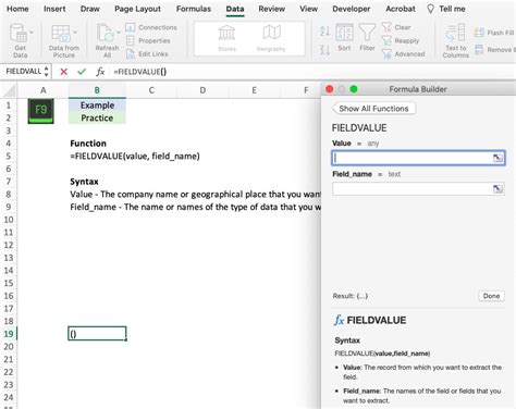 How To Use The Fieldvalue Function In Microsoft Excel
