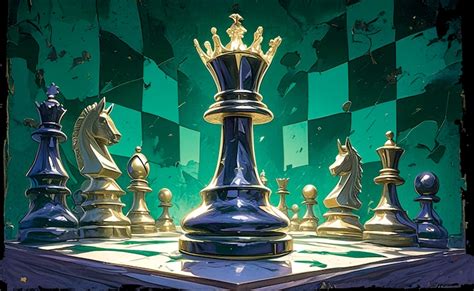 Абстрактные шахматные фигуры в стиле цифрового искусства Ai сгенерированное изображение