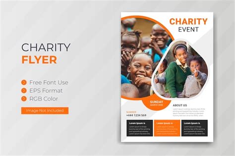 자선 행사 포스터 템플릿 전단지 디자인 프리미엄 벡터