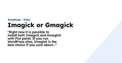 Imagick Or Gmagick Ploi Roadmap