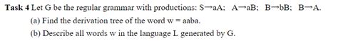 Solved Task Let G Be The Regular Grammar With Productions Chegg