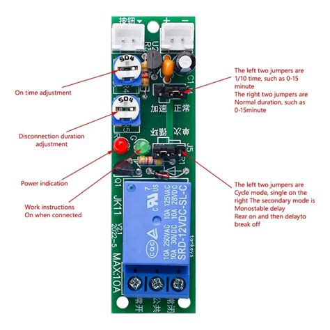 JK Adjustable Cycle Timer Delay On Off Switch DC V V