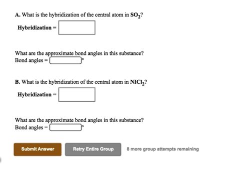 What Is The Hybridization Of The Central Atom In Soz Hybridization What Are The Approximate Bond