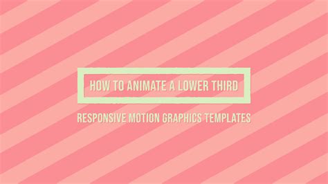 How To Animate A Lower Third Template With Expressions In Adobe After