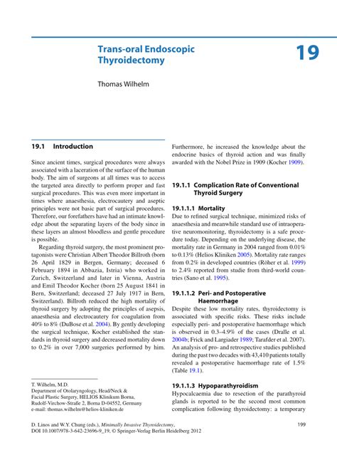 Pdf Minimally Invasive Thyroidectomy