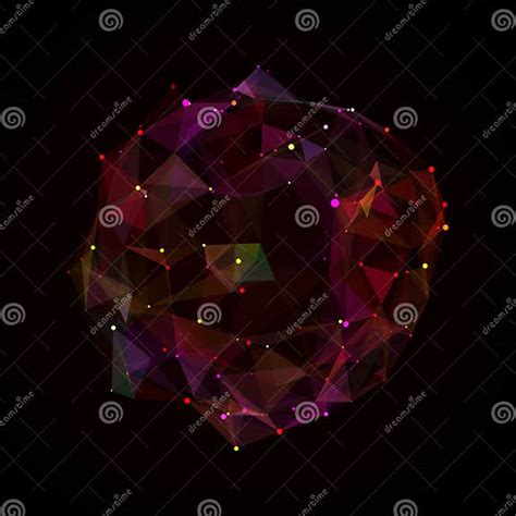 Abstract Sci Fi Sphere With Particles And Lines Technology Network Connection On World