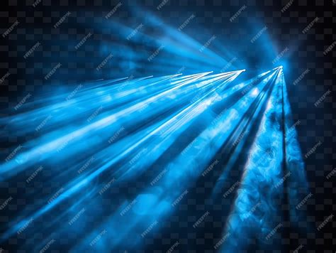 Png Diffracted Light Rays With Bent Light And Blue Spectral Colo Neon