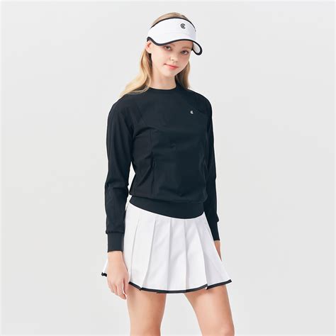 클리브랜드 골프웨어 여성 트리코트 절개디테일 맨투맨 골프바람막이cgwjk31503bk