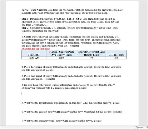 Solved Part Data Analysis Data From The Two Weather Chegg Com