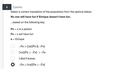Solved Points Select A Correct Translation Of The Chegg Com