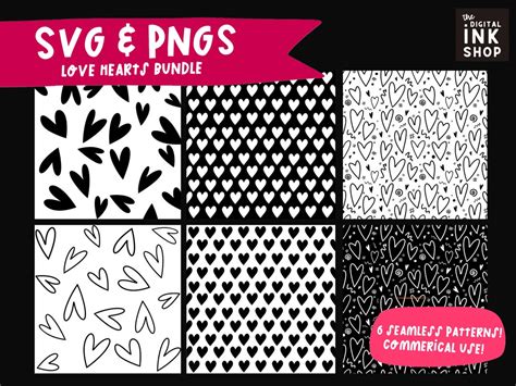 Cute Heart Svg Bundle Seamless Heart Pattern Svg L 6 Background