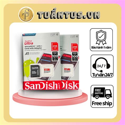 Bộ Cạc Thẻ Nhớ Microsdhc 256gb 128gb 64gb 32gb Sandisk Ultra Class 10