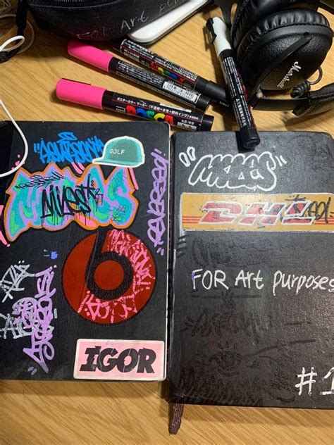 Graffiti Designs In A Notebook