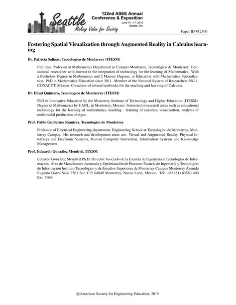 Pdf Fostering Spatial Visualization Through Augmented Reality In Calculus Learning