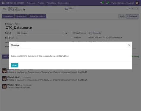 Odoo Tableau Connector User Guide