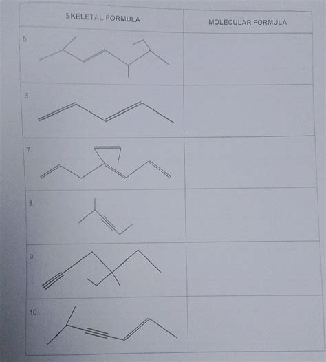 Skeletal Formula Molecular Formula 5 6 7 8 9 Studyx