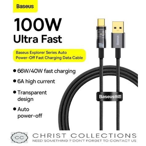 Jual Baseus Kabel Data Type C Fast Charging Auto Power Off Usb To C W A Shopee Indonesia