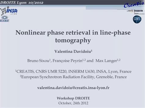 Ppt Nonlinear Phase Retrieval In Line Phase Tomography Powerpoint Presentation Id2010388