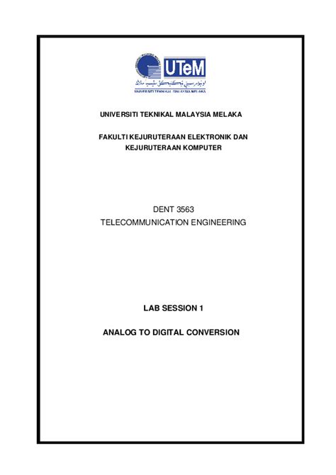 Lab 1 Analog To Digital Conversion Pdfcoffeecom