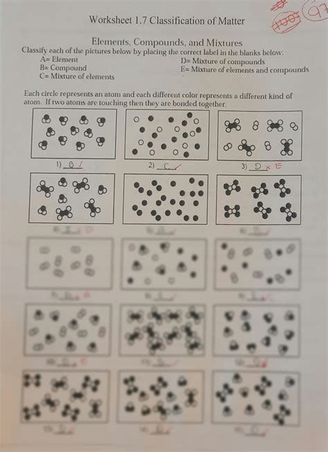 Classification Of Matter Worksheet