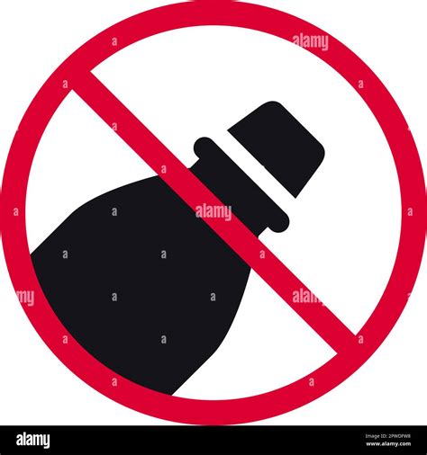 No Plastic Bottle Prohibited Sign Forbidden Modern Round Sticker Vector Illustration Stock