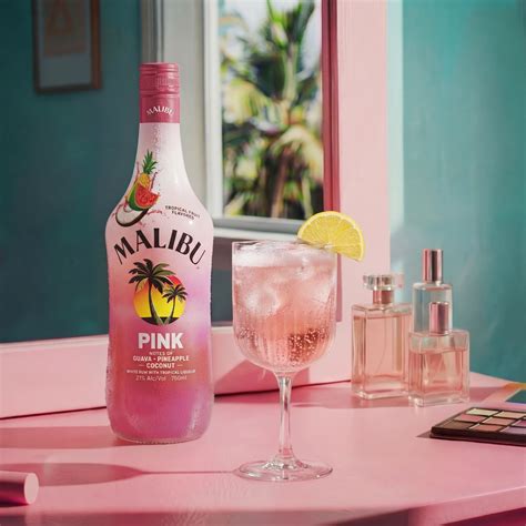 Malibu Pink Spritz Cocktail Recipe Tropical And Fizzy Malibu Drinks