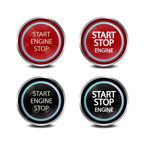 Realistic Red And Black Engine Startstop Button For Dashboard Decoration Design And Aesthetics
