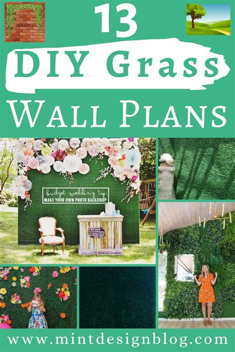 13 Diy Grass Wall Plans With Flowers Grass Backdrops Greenery Wall