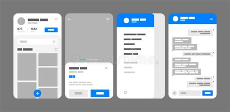 Mobile App Concept Flowchart With UI Elements Stock Vector Illustration Of Chat Mobile
