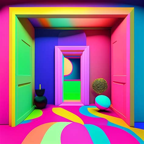 Premium Ai Image 3d Pink Room Interior Design Generated With Ai