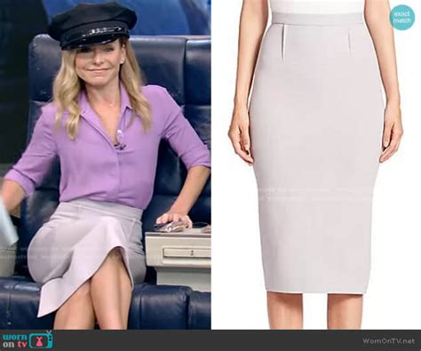 Wornontv Kellys Lilac Blouse And Grey Pencil Skirt On Live With Kelly And Ryan Kelly Ripa