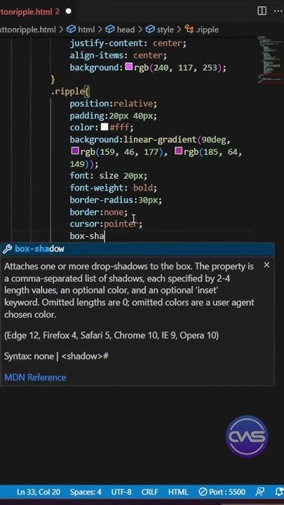 Button Ripple Effect In Html And Css Html Css Ripple Trending Trend Rippleeffect Youtube
