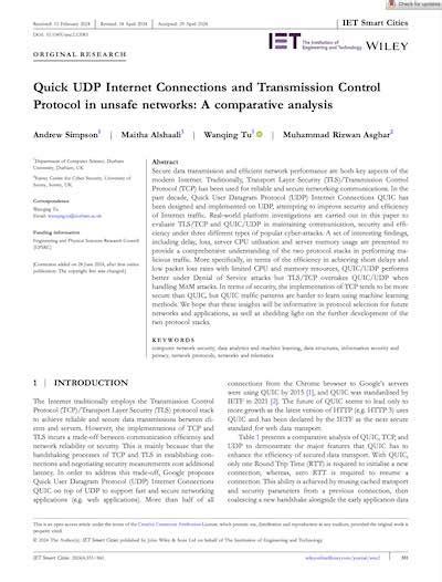 QUIC And TCP In Unsafe Networks A Comparative Analysis