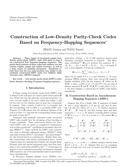 construction of low density parity check codes based on frequency