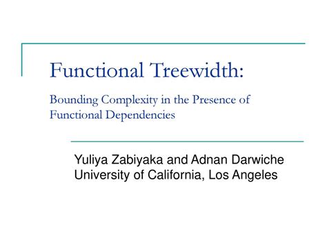 Functional Treewidth Ppt Download