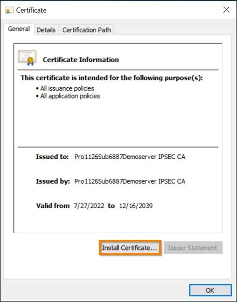 how to install ca certificate on windows