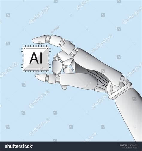 Artificial Intelligence Chip Robot Hand Future Stock Vector Royalty