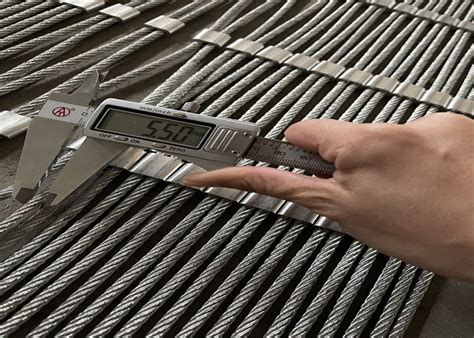 5 5mm Diameter Stainless Steel Cable Netting 145mm Hole 60 Degree Angle