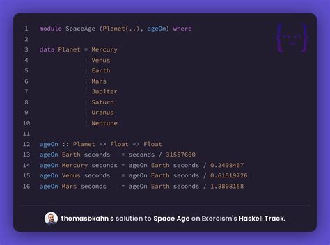 Thomasbkahns Solution For Space Age In Haskell On Exercism