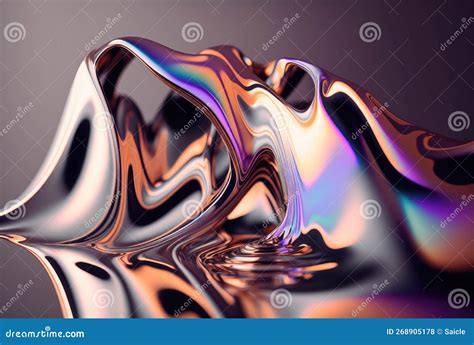 Holographic Liquid Metallic Waves Abstract Background Generative Ai