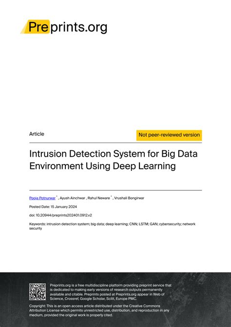 pdf intrusion detection system for big data environment using deep