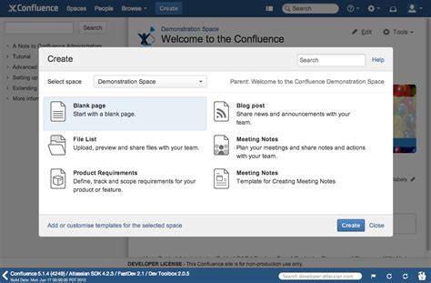 write a simple confluence blueprint plugin