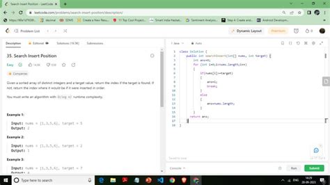 Tharuni Sekar On Linkedin Day 3 Of Leetcode Today I Solved Two Questions Search Insert