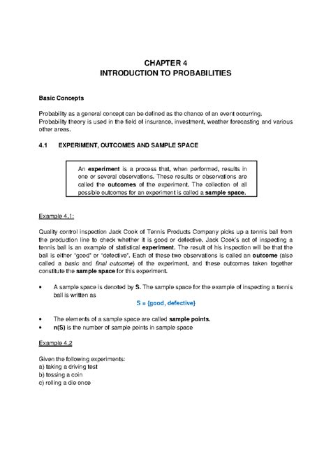 Chapter 4 Introduction To Statistics Chapter 4 Introduction To