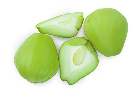 신선한 차요테 야채 또는 멕시코 오이 흰색 배경에 고립 맨 위 보기 플랫 레이 0명에 대한 스톡 사진 및 기타 이미지 0명 3가지 개체 꼭대기 Istock