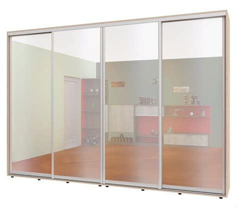 ᐉ Шкаф купе четырехдверный Алекса ШК 02 Зеркало 360х60х230 см Дуб молочный • Купить в Киеве