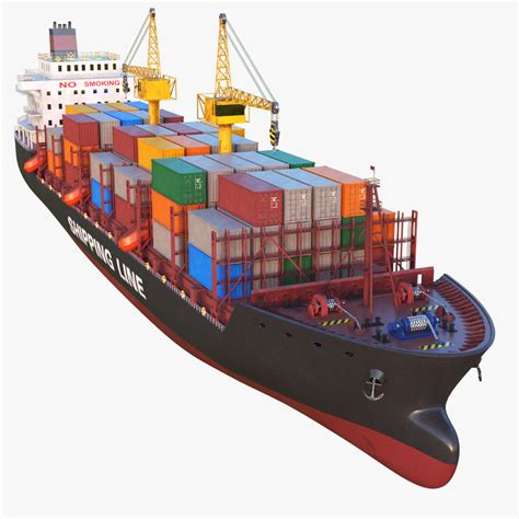 Container Ship 3d Model 79 Fbx Obj Max Free3d