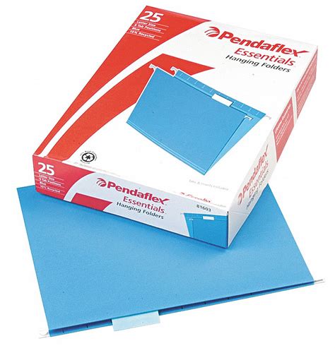 PENDAFLEX Hanging File Folders Blue PK25 23K654 PFX81603 Grainger