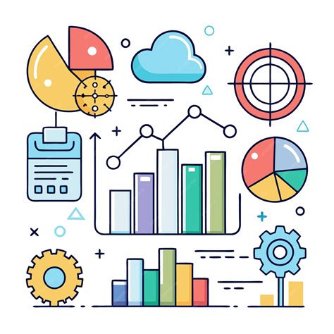 A Colorful Illustration Of Business Data Analytics With Charts Graphs